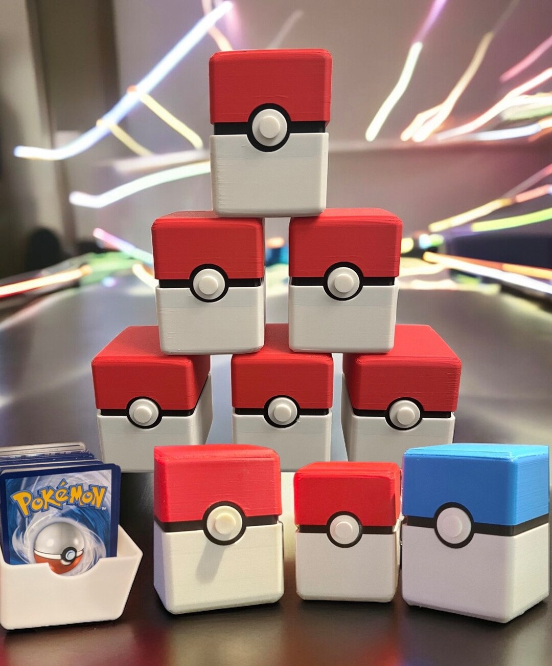 Pokémon Card Storage Chest | 3D Printed Organizer | Pokeball Card Box ...