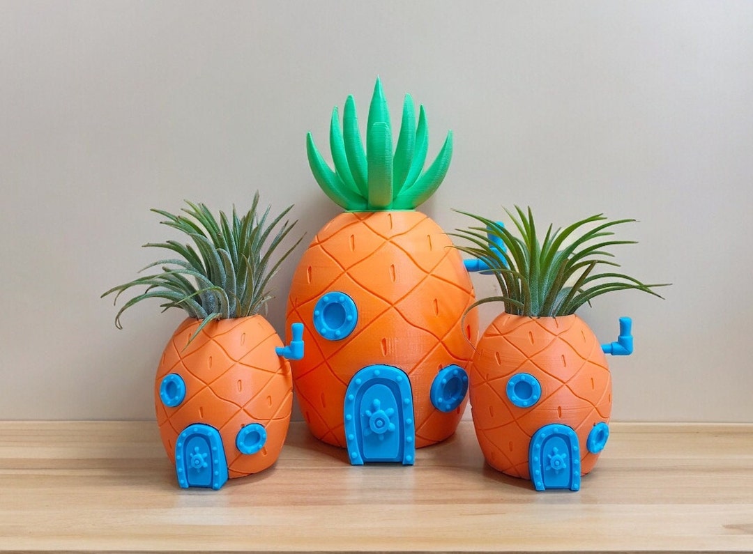 Spongebob House Planter, Piggy Bank 3D Printed Pineapple Home Decor ...