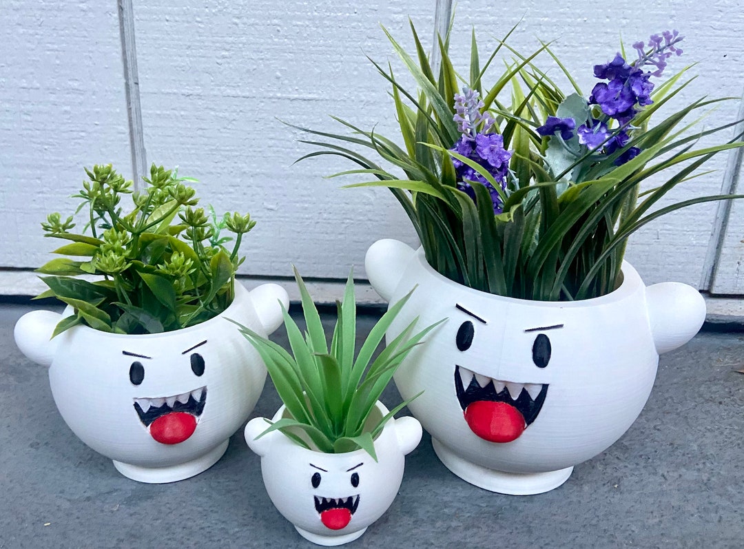 Mario Boo Ghost Inspired Planter | Boo Ghost Pot | Cool Planter | Cool ...