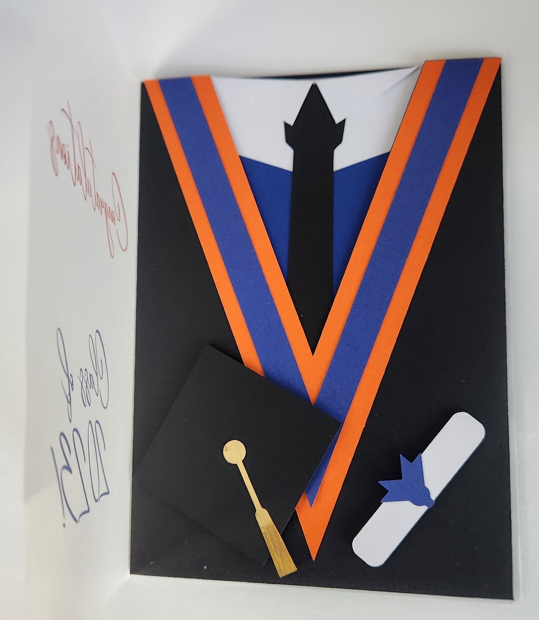 A Florida University Graduation Card With Envelope - Orange and Blue ...