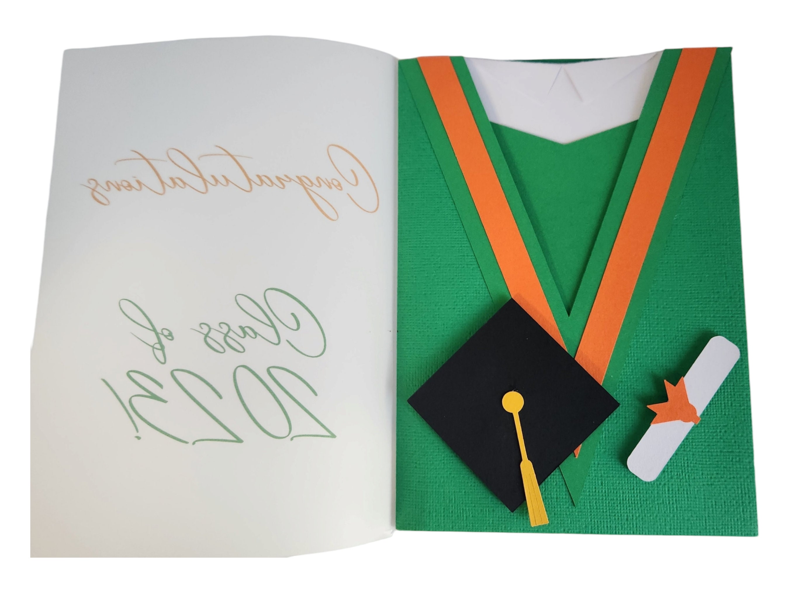 A Florida University Graduation Card With Envelope - Green and Orange ...