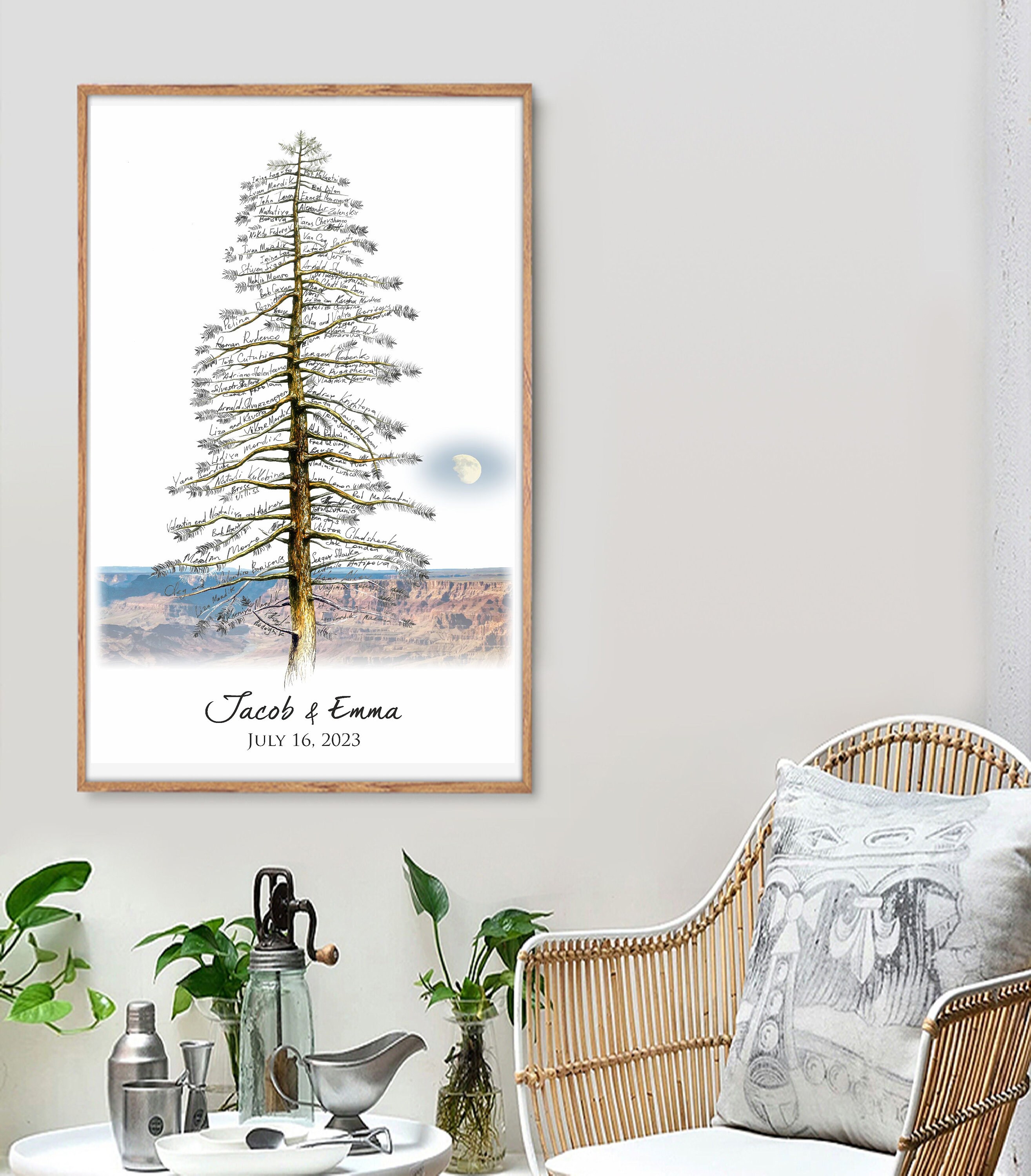 Wedding Mountain Guest Book Alternative Tree Guestbook Signature PINE ...