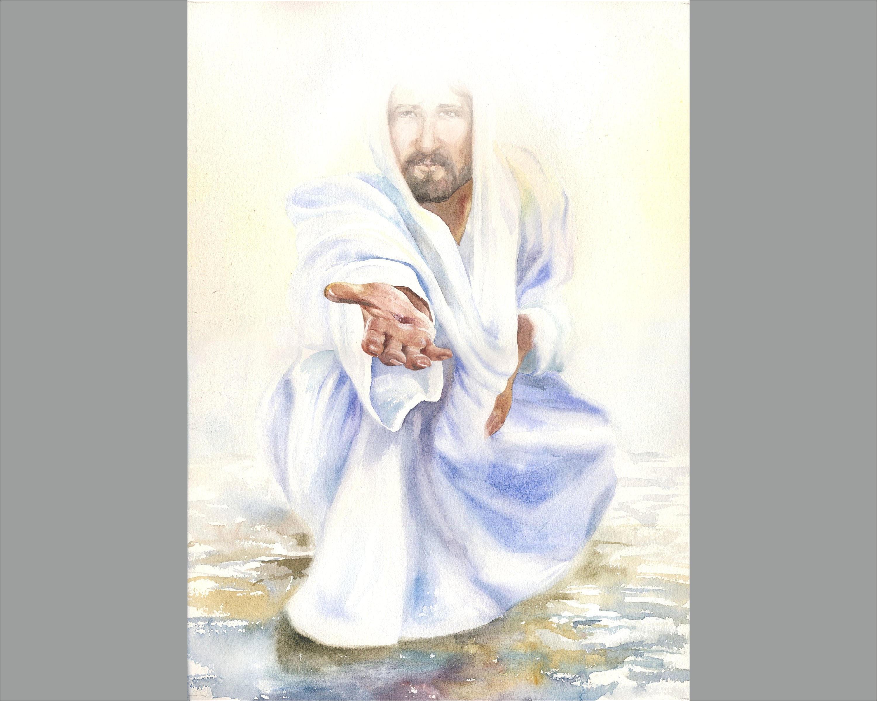 Jesus Painting Jesus Portrait Jesus LDS ART Watercolor Jesus Christ ...