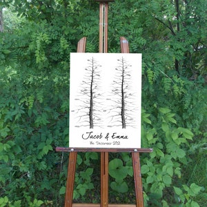 Wedding Guest Book Alternative Tree Double Pine Two Pines Rustic ...