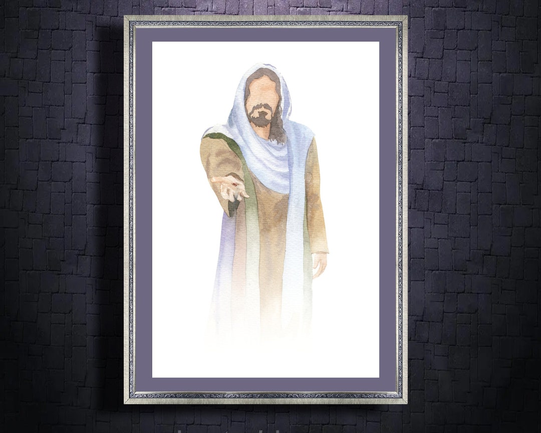 Watercolor Jesus Christ Portrait Print, Religious Wall Art - Etsy