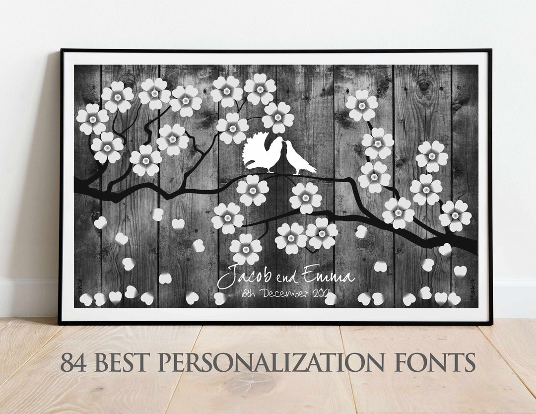 Wedding GUEST BOOK Alternative Flowering Sakura Branch Big Large Guest ...