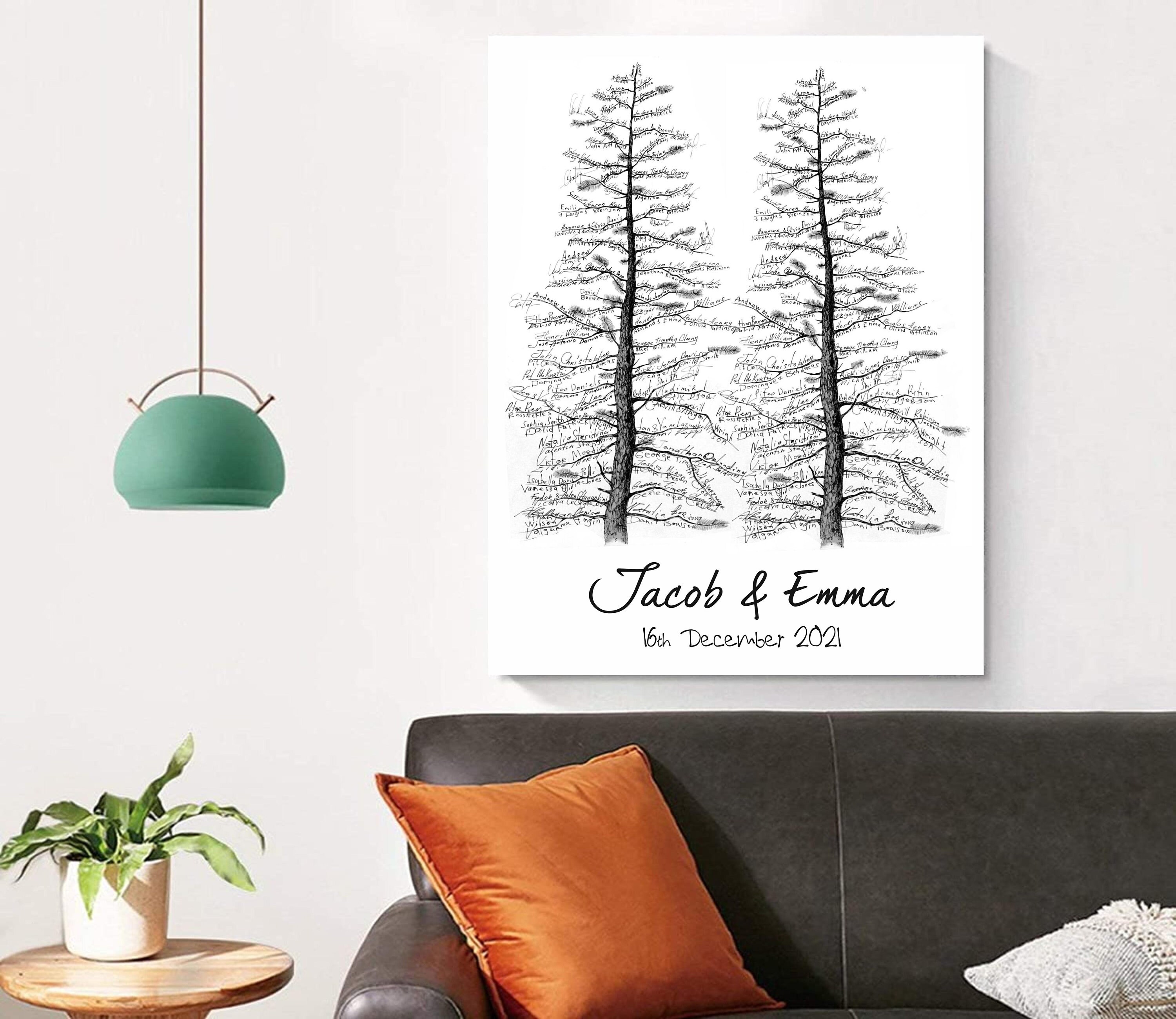 Wedding Guest Book Alternative Tree Double Pine Two Pines Rustic ...