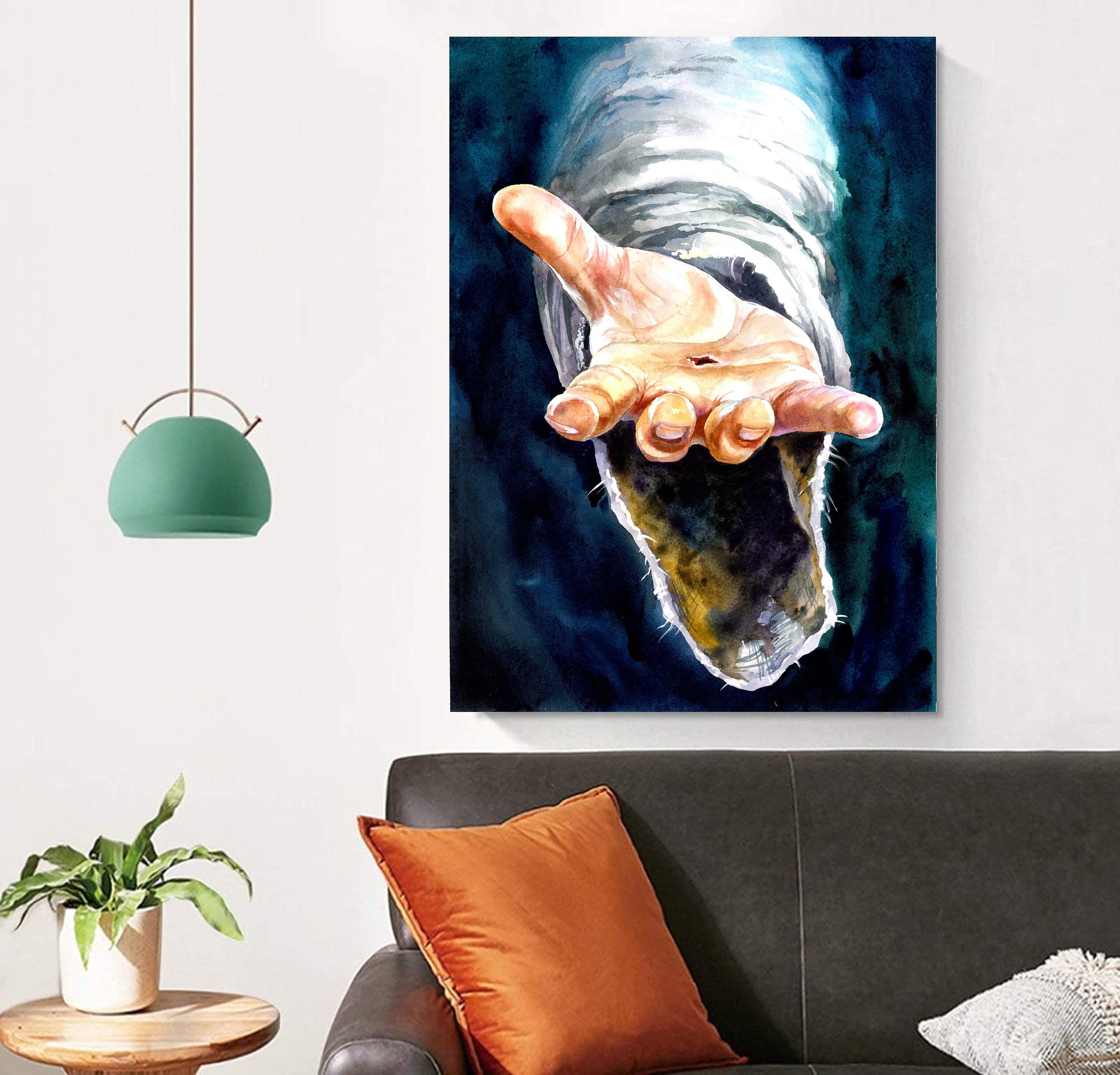 Jesus Painting Hand of Jesus LDS ART Watercolor Jesus Christ Hand of ...