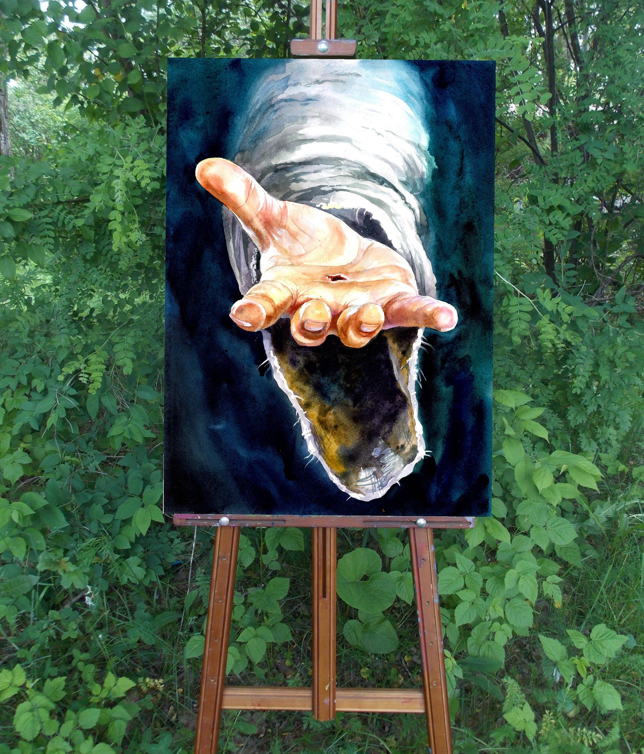 Watercolor Jesus Hand Print: Religious Christian Art - Etsy