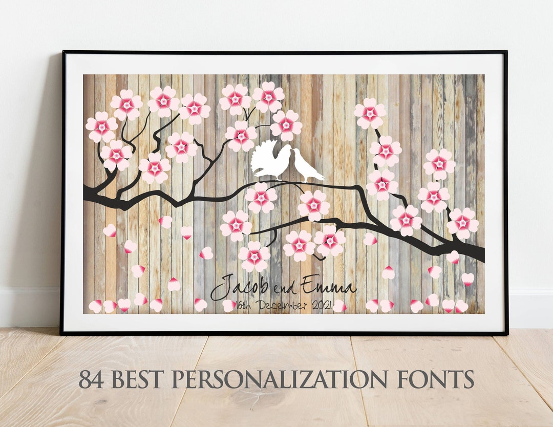 Wedding GUEST BOOK Alternative Flowering Sakura Branch Big Large Guest ...