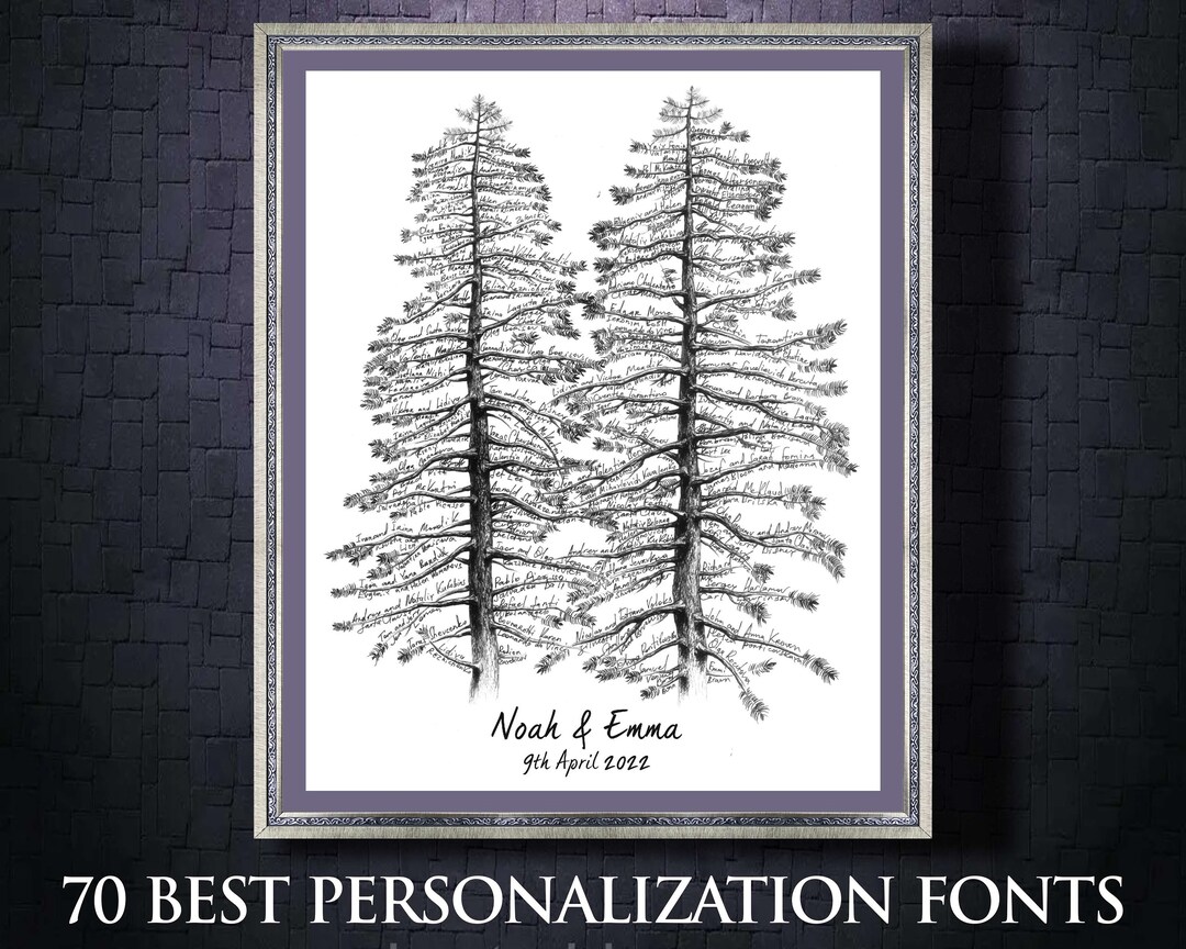 Wedding Guest Book Alternative Tree Double Pine Two Pines Rustic ...