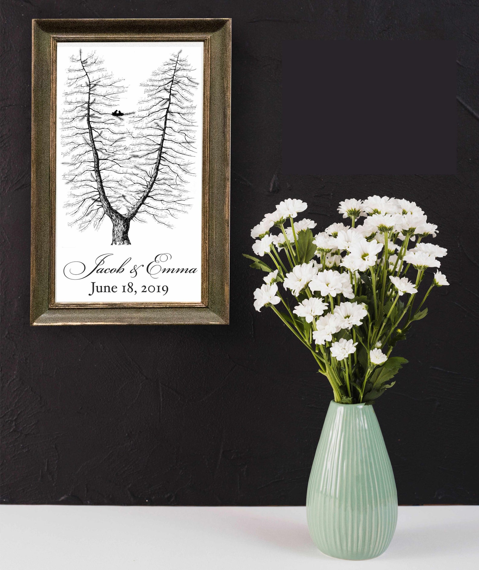 Rustic Pine Tree Wedding Guest Book Alternative, Signature Tree - Etsy