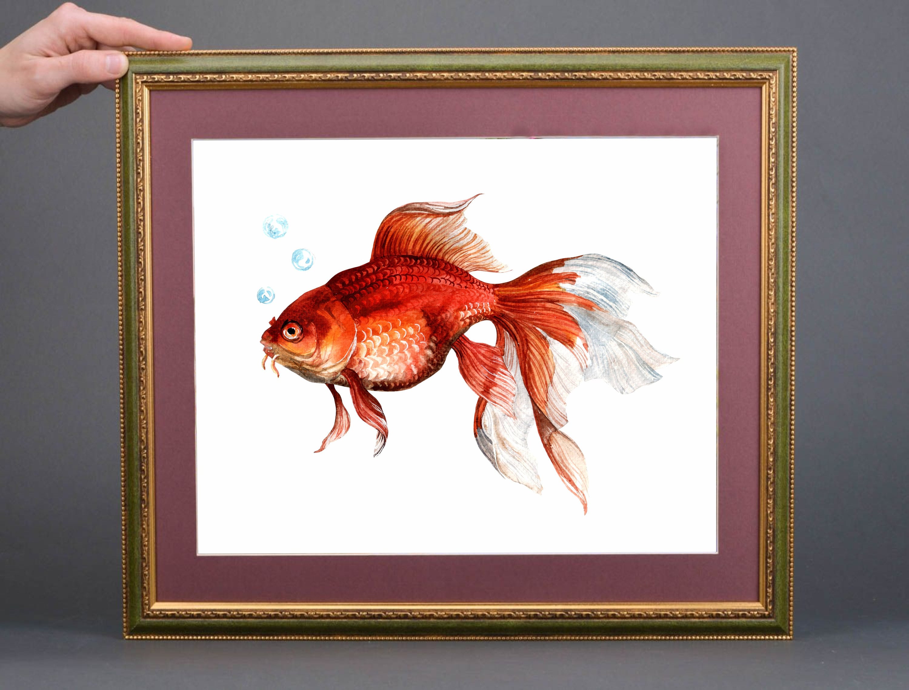 Goldfish Watercolor Art PRINTABLE Gold Fish Painting Goldfish Art Print ...