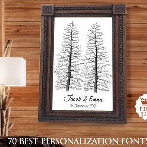 Wedding Guest Book Alternative Tree Double Pine Two Pines Rustic ...