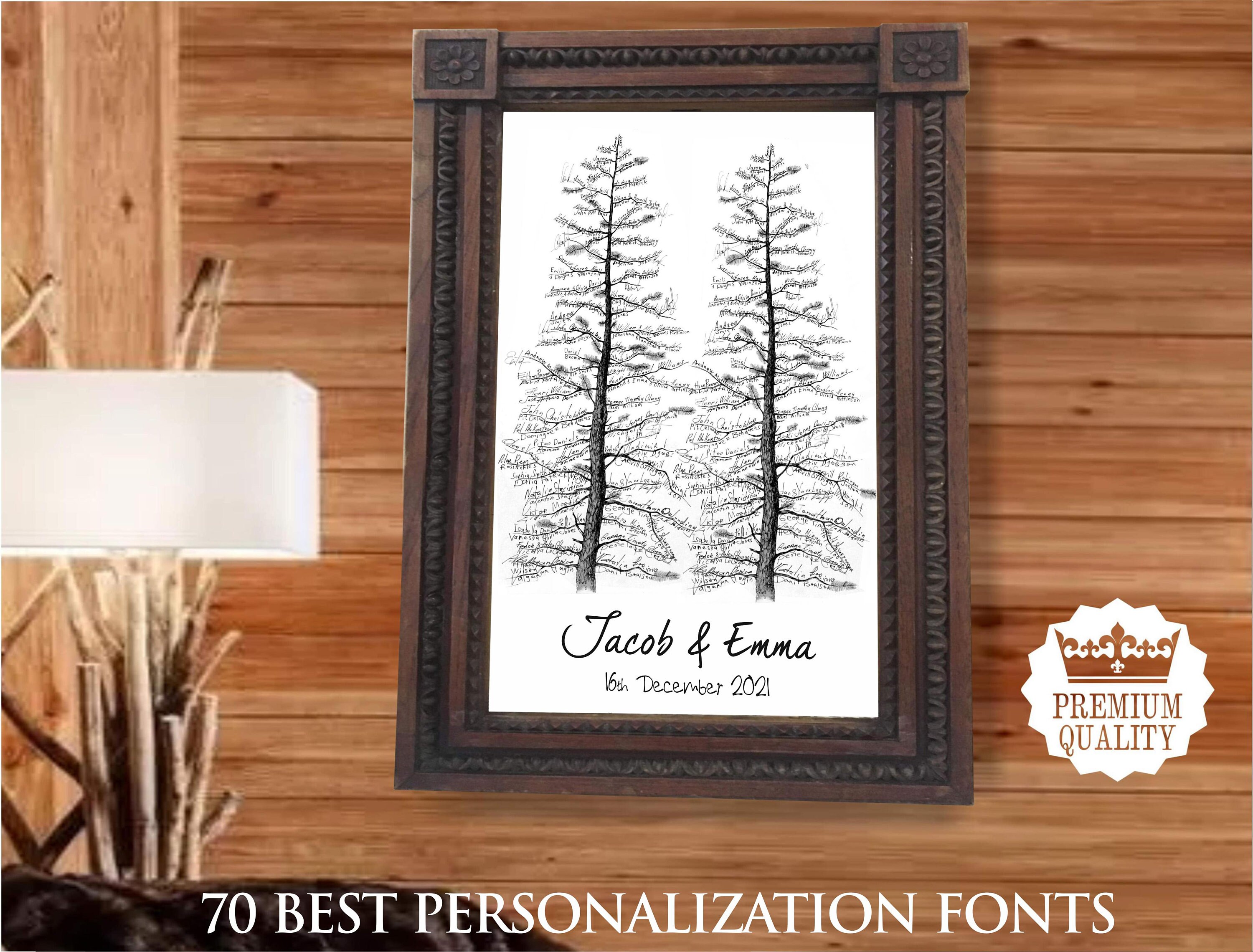 Wedding Guest Book Alternative Tree Double Pine Two Pines Rustic ...
