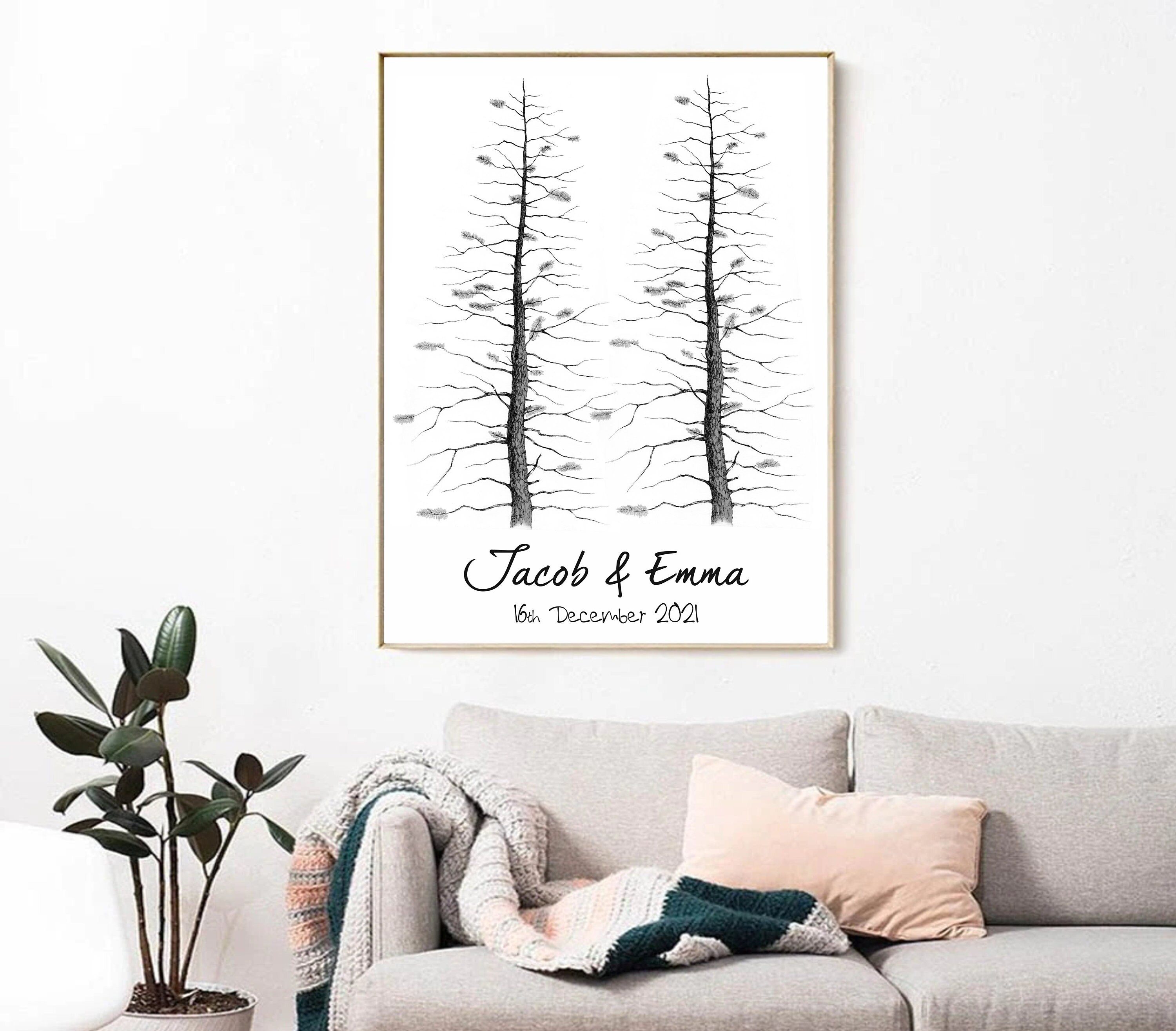 Wedding Guest Book Alternative Tree Double Pine Two Pines Rustic ...