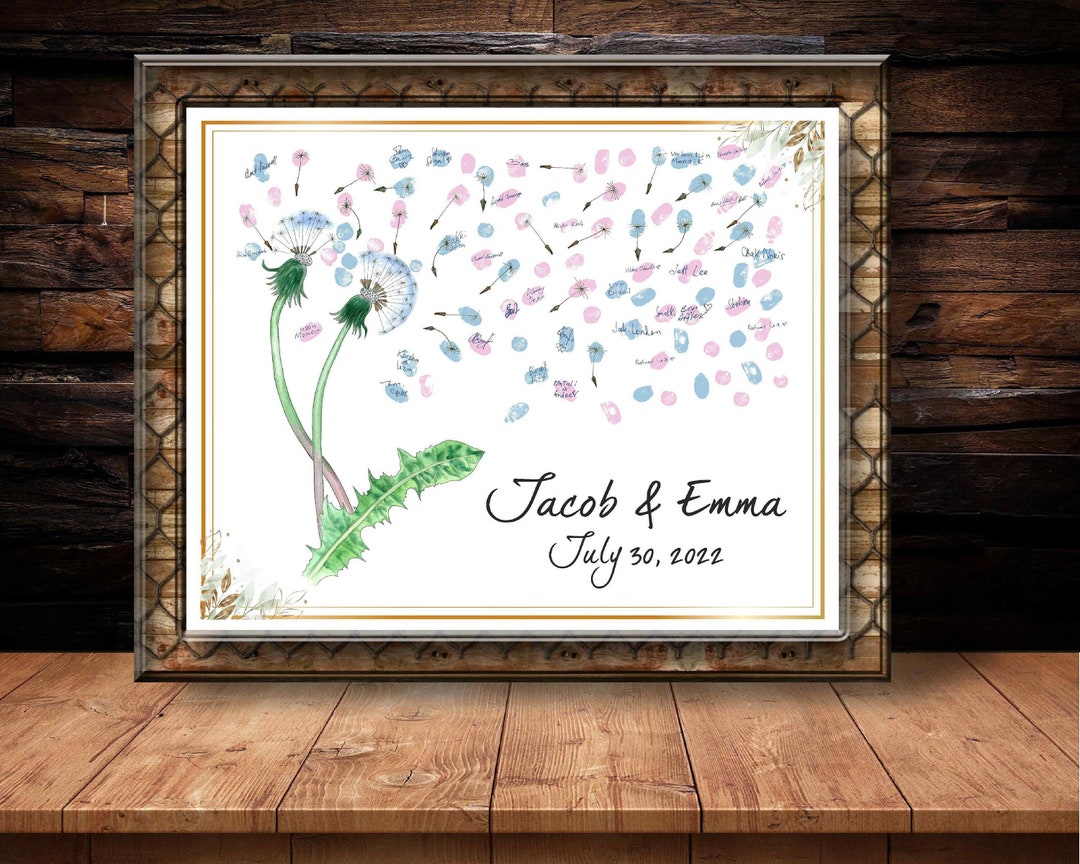 Dandelion Thumbprint Wedding Guest Book Alternative, Signature Tree ...