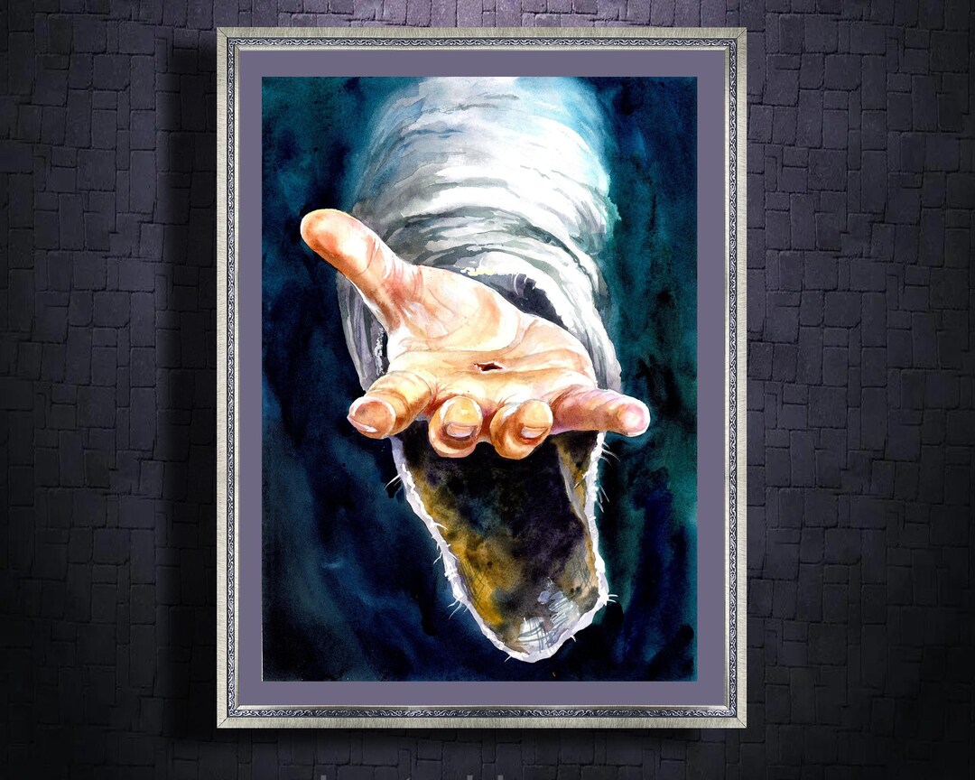 Jesus Painting Hand of Jesus LDS ART Watercolor Jesus Christ Hand of ...