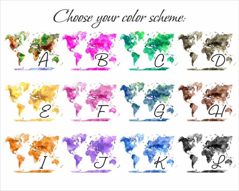 Wedding GUEST BOOK Alternative World Map Custom World Map Travel Guest ...