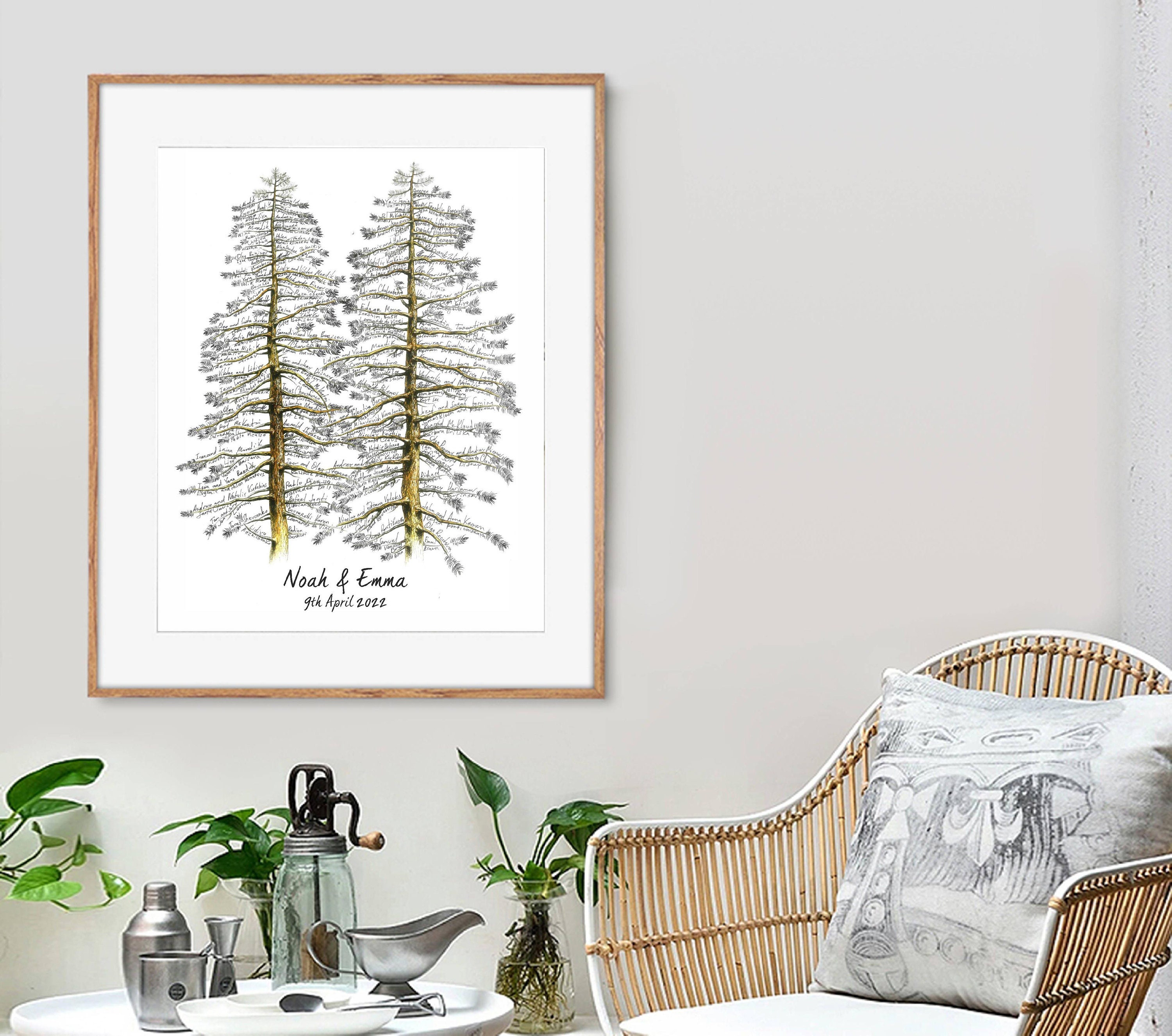 Wedding Guest Book Alternative Tree Double Pine Two Pines Rustic ...