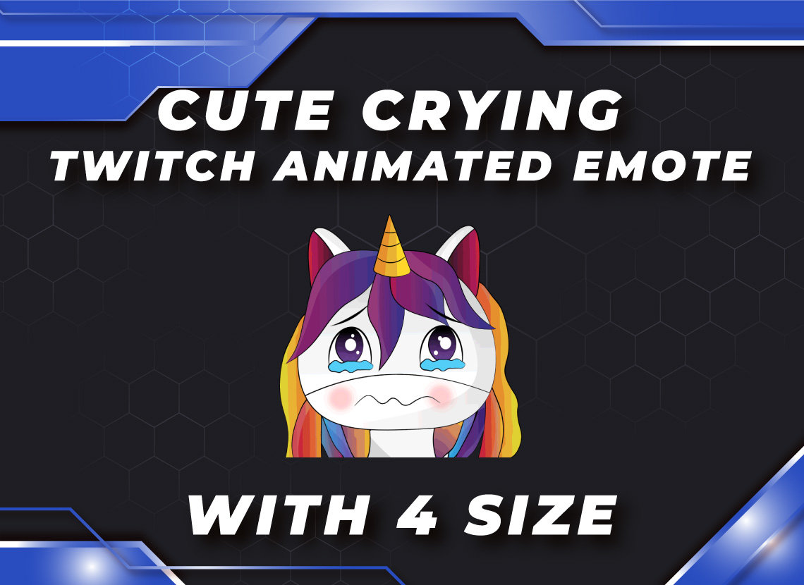Crying Twitch Emote Cute Unicorn Emotes Twitch for Discord, Youtube ...