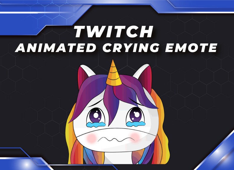Crying Twitch Emote Cute Unicorn Emotes Twitch for Discord - Etsy