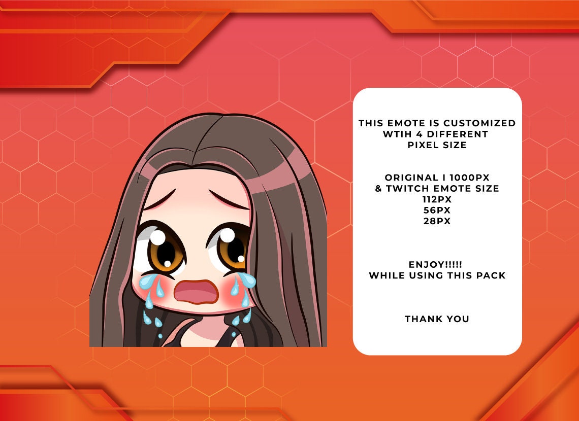 Crying Chibi Twitch Emote Cute Chibi Twitch Emote for - Etsy
