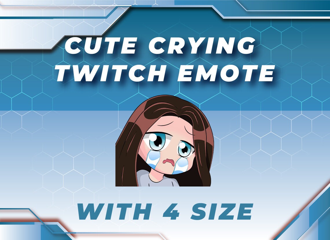 Crying Twitch Emote Cute Chibi Twitch Emote for Discord, Youtube ...