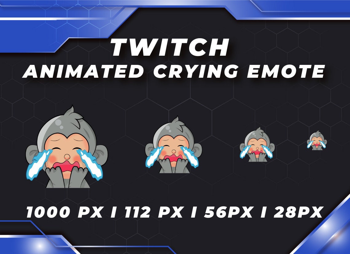 Emote de Twitch llorando / Emote de mono lindo para discordia de Twitch, youtube, streaming ...