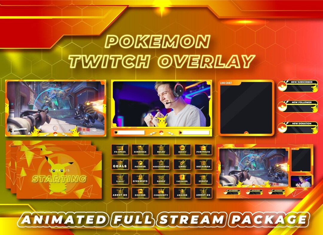 Pokemon Twitch Overlay Animated Stream Package Pokemon - Etsy