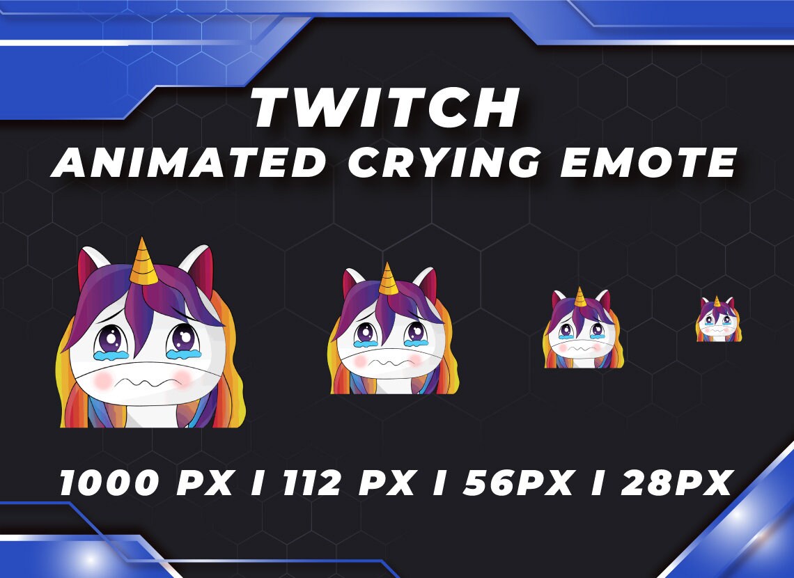 Crying Twitch Emote Cute Unicorn Emotes Twitch for Discord, Youtube ...