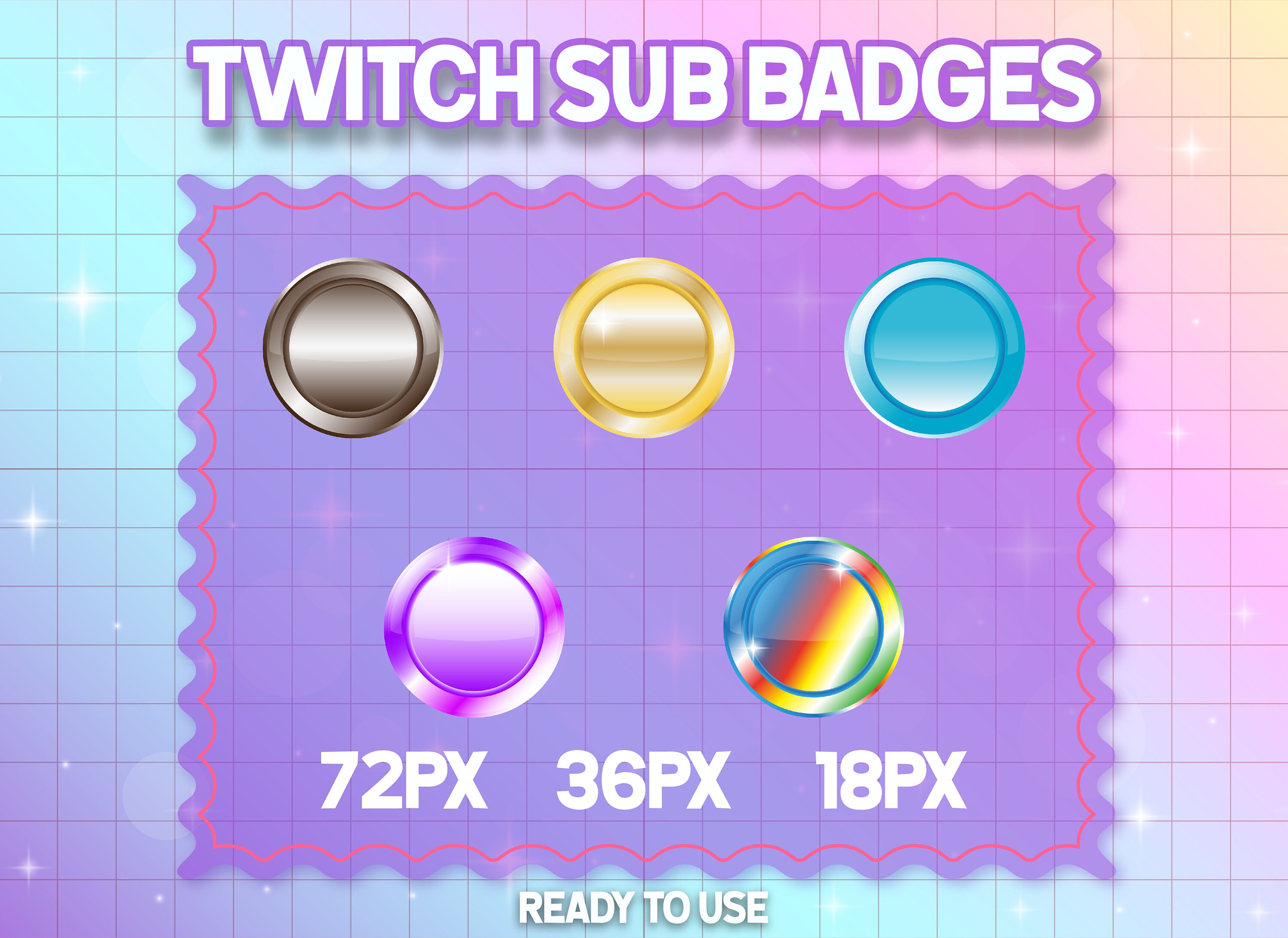 Twitch Sub Badges for Twitch Streamers Youtubers and Content Creators ...