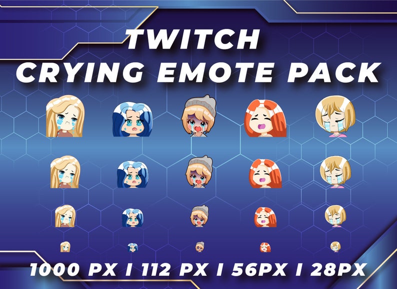 Crying Chibi Twitch Emote Cute Chibi Twitch Emote for Discord, Youtube ...
