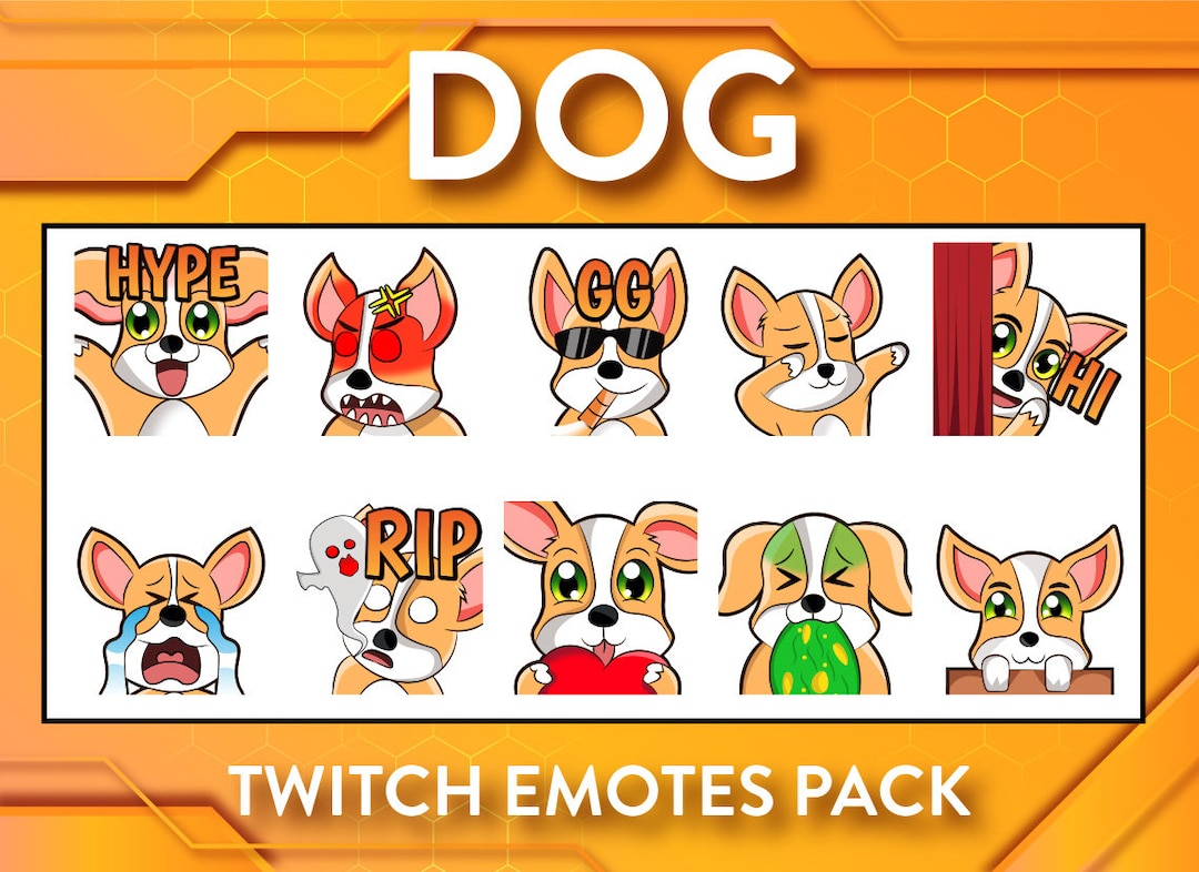 10 Cool Dog Twitch Emote Cute Twitch Emote for Discord, Youtube ...