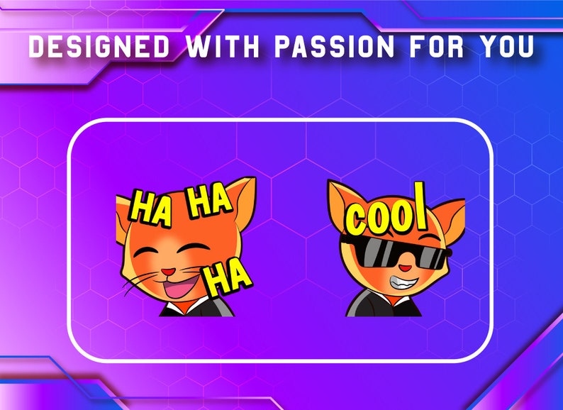 5 Unique Twitch Cat Emote With Text Cute Twitch Emote for Discord ...