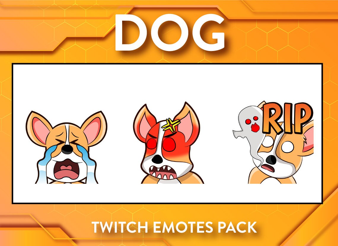 10 Cool Dog Twitch Emote Cute Twitch Emote for Discord, Youtube ...