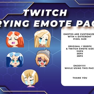 Crying Chibi Twitch Emote Cute Chibi Twitch Emote for Discord, Youtube ...