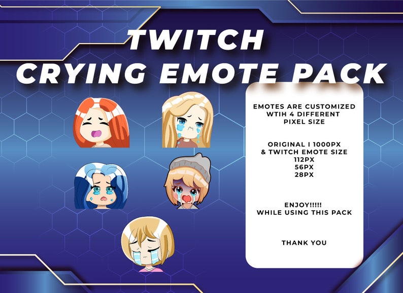 Crying Chibi Twitch Emote Cute Chibi Twitch Emote for - Etsy