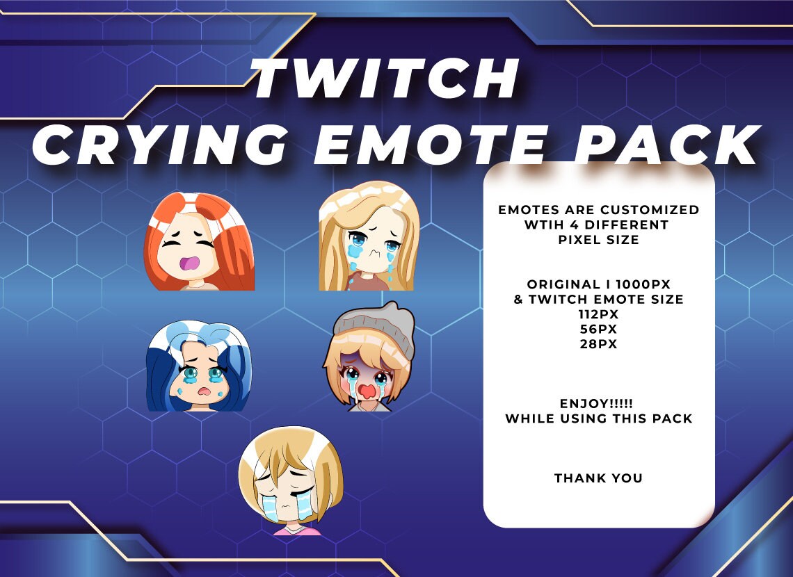 Crying Chibi Twitch Emote Cute Chibi Twitch Emote for Discord, Youtube ...