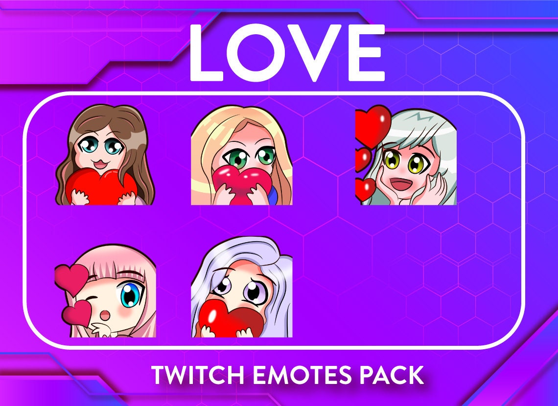 10 Cool Love Emote Twitch Cute Twitch Emote for Discord, Youtube ...