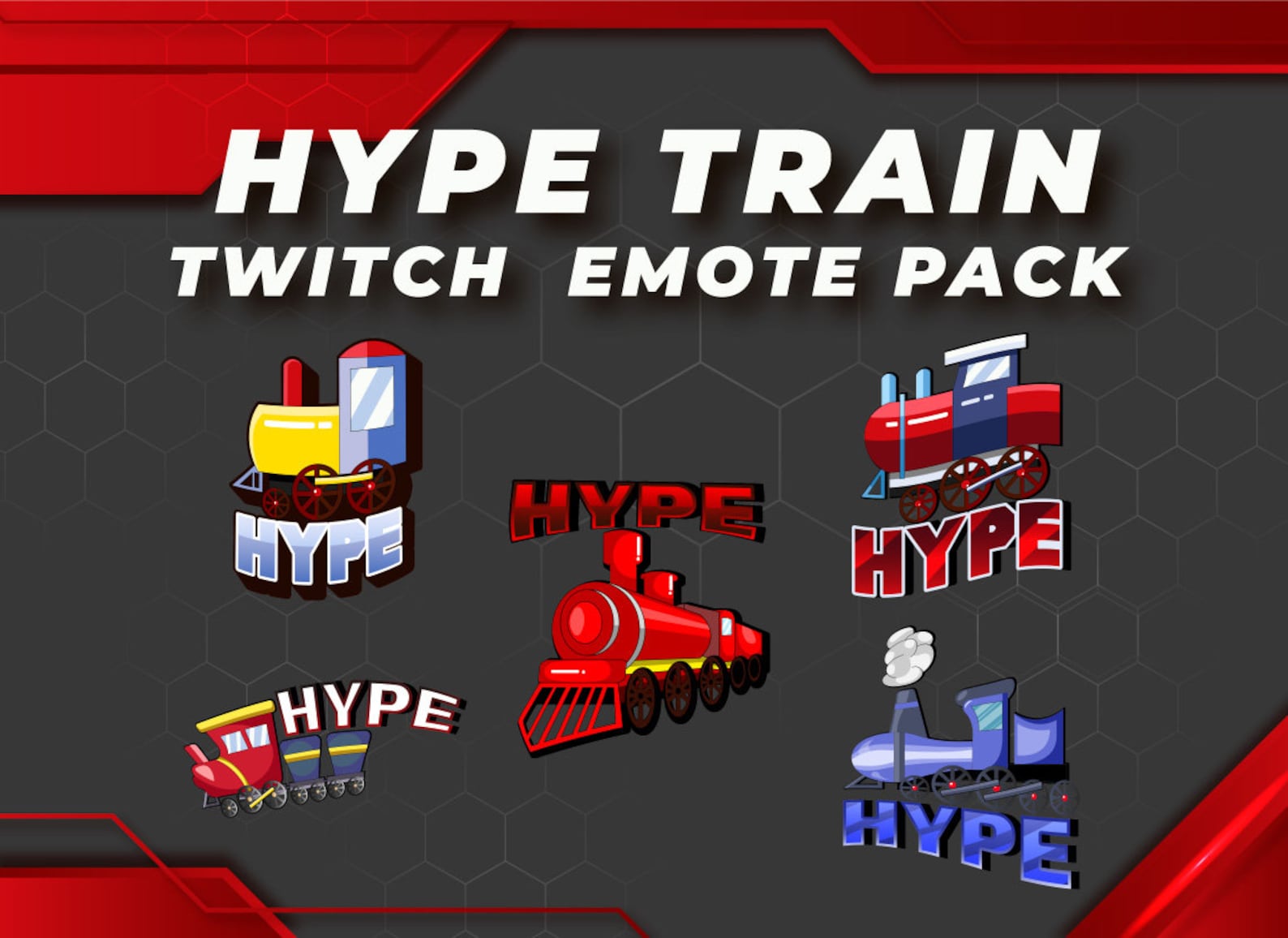Twitch Hype Train Emotes Package Twitch Text Emoji for Discord, Youtube ...