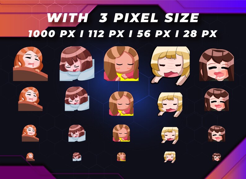 Sleeping Twitch Emote Cute Twitch Emotes Chibi for Discord - Etsy