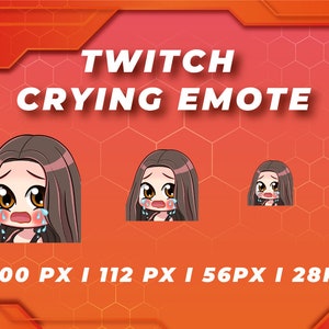 Crying Chibi Twitch Emote Cute Chibi Twitch Emote for Discord, Youtube ...