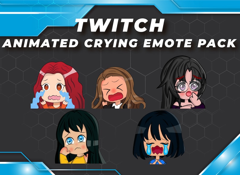 Crying Twitch Emote Cute Chibi Twitch Emote for Discord - Etsy