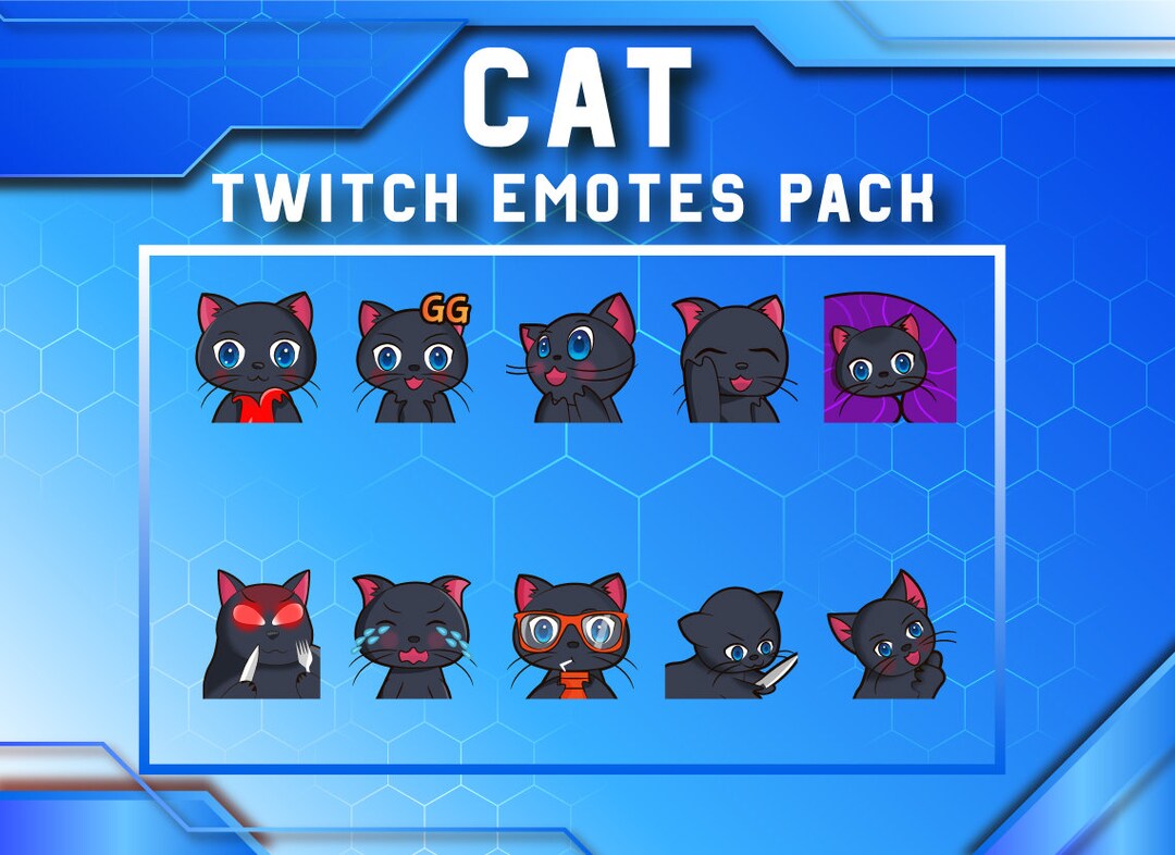10 Cool Twitch Cat Emote Cute Twitch Emote for Discord, Youtube ...