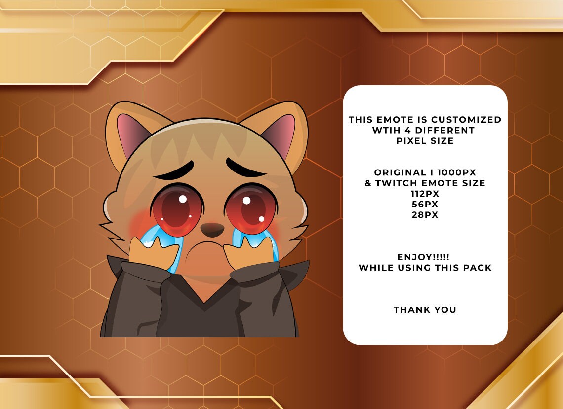 Crying Twitch Emote Cute Cat Twitch Emote for Discord, Youtube ...