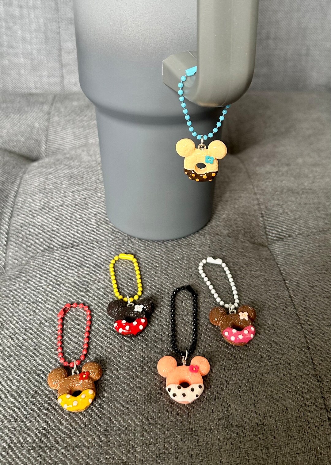 Disney Donut Stanley Cup Charm, Mouse Ears, Water Bottle, Keyring, Bag ...