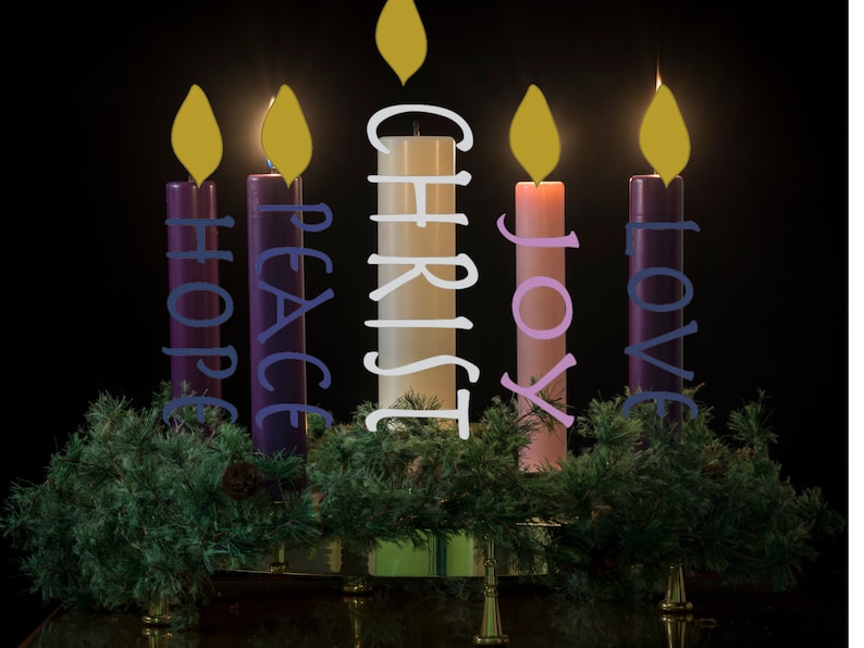 Advent Word Candles Digital Files - Etsy