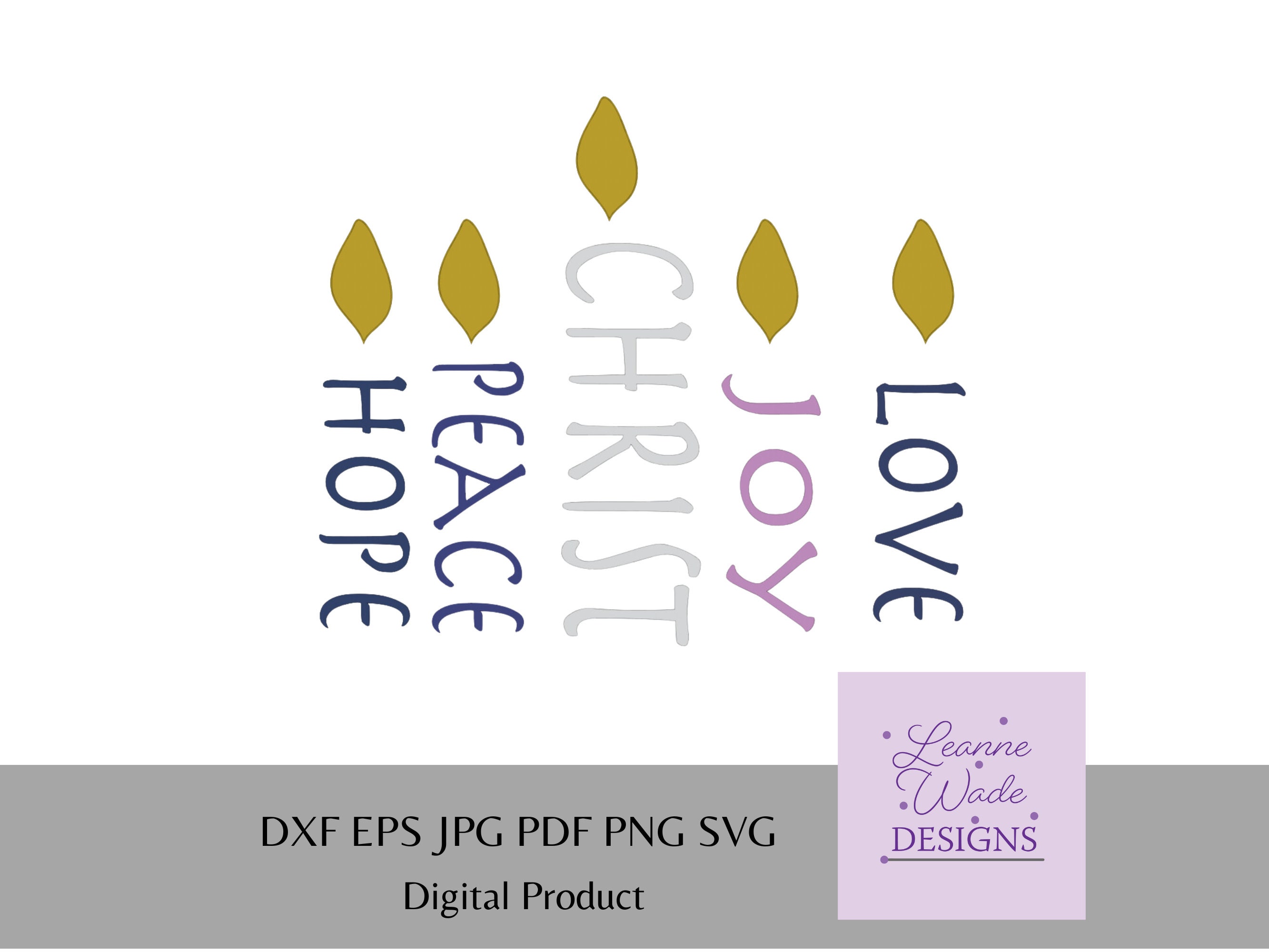 Advent Word Candles Digital Files - Etsy