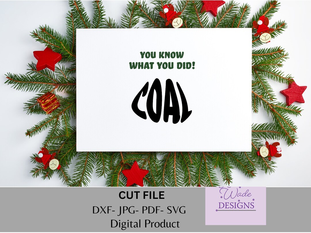Christmas Coal, Lump of Coal Word, Cut File, Cricut, Silhouette, Santa ...